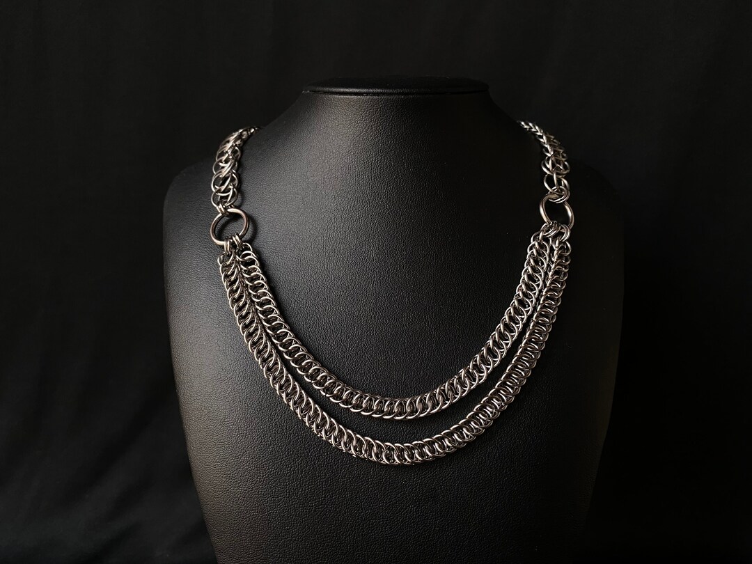 Kali Necklace | Stainless Steel Necklace | Chainmail | Chunky Chain ...