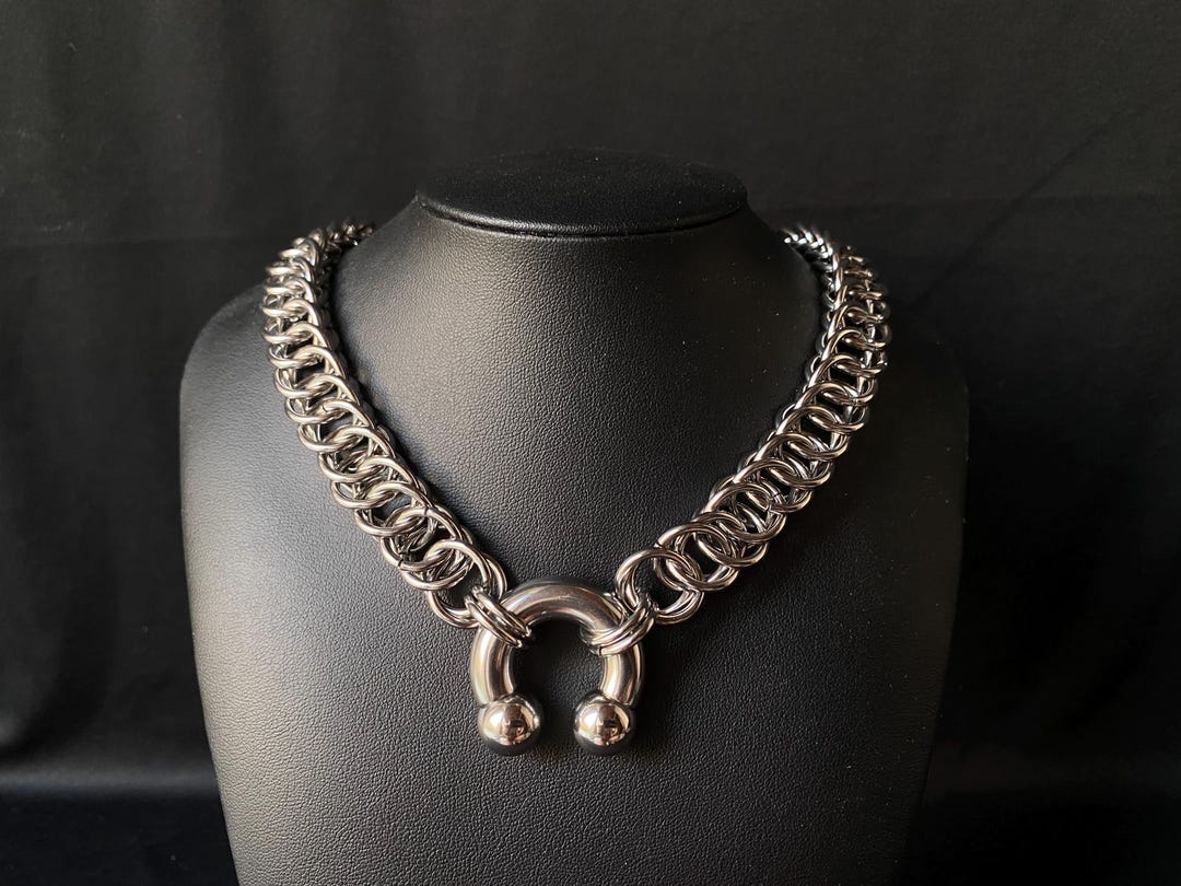 Septum Choker | Stainless Steel Necklace | Chainmail | Chunky Chain ...