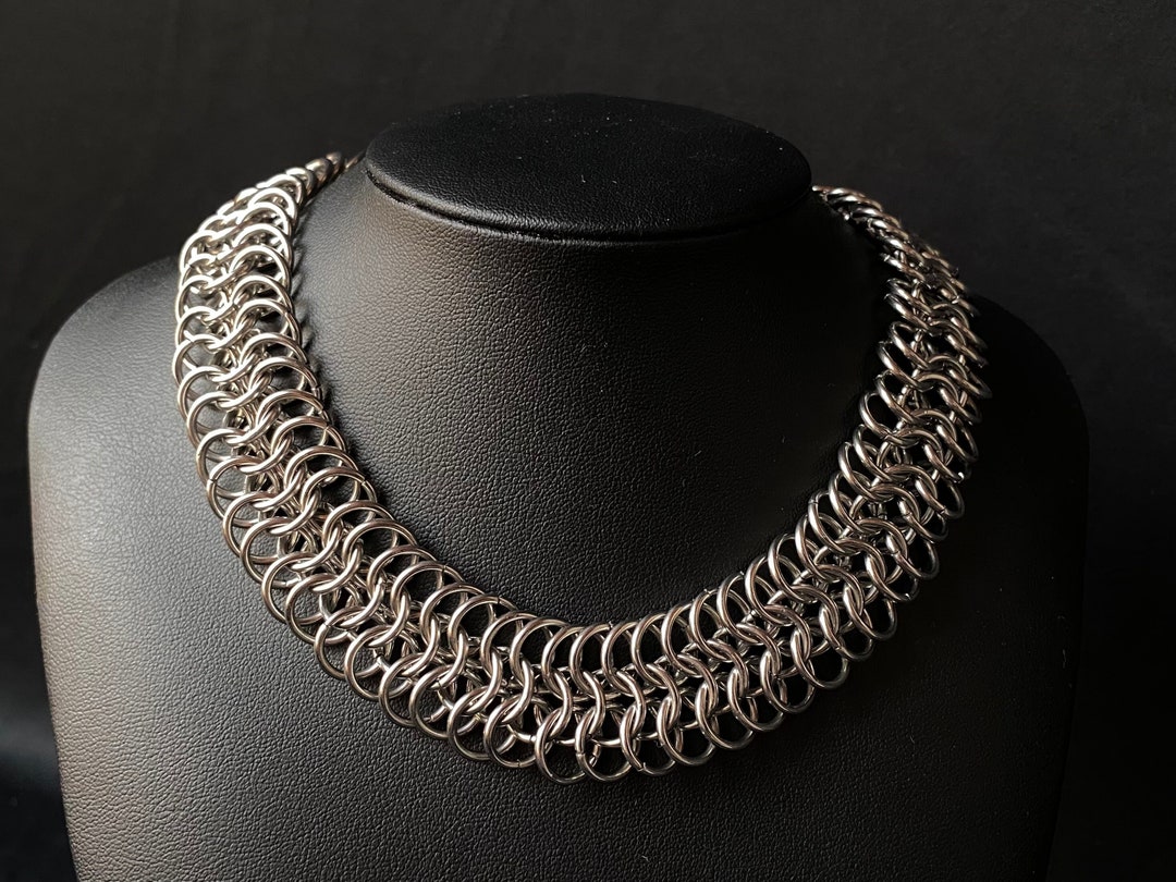 Alma Chainmail Choker - Stainless Steel Chainmaille Choker | Goth ...