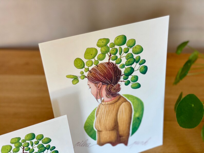 Pilea Punk Botanical Illustration / Poster / Plant Lady / - Etsy