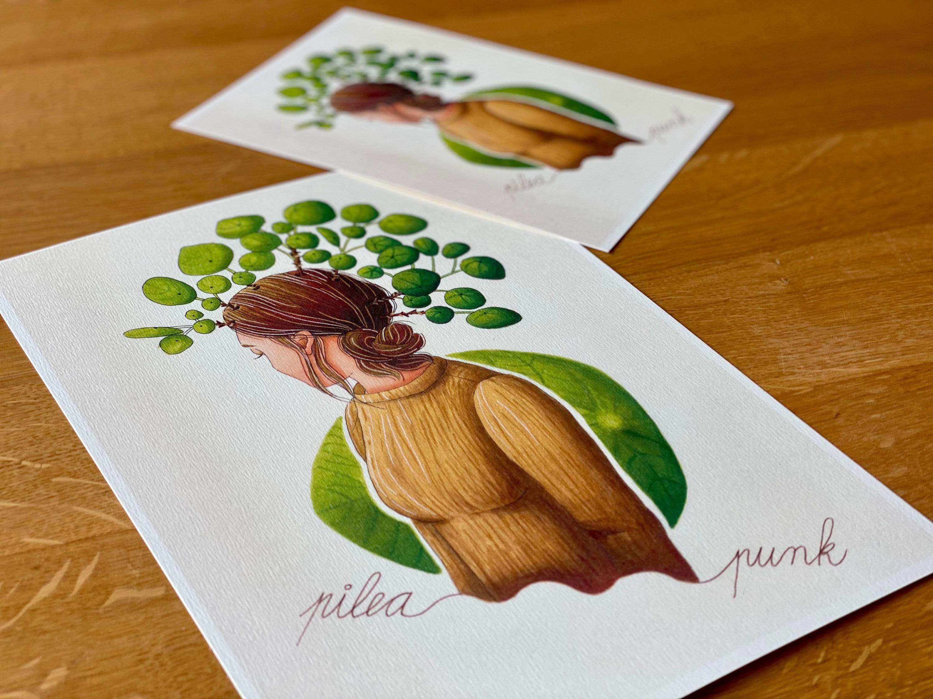 Pilea punk botanical illustration / poster / plant lady / | Etsy