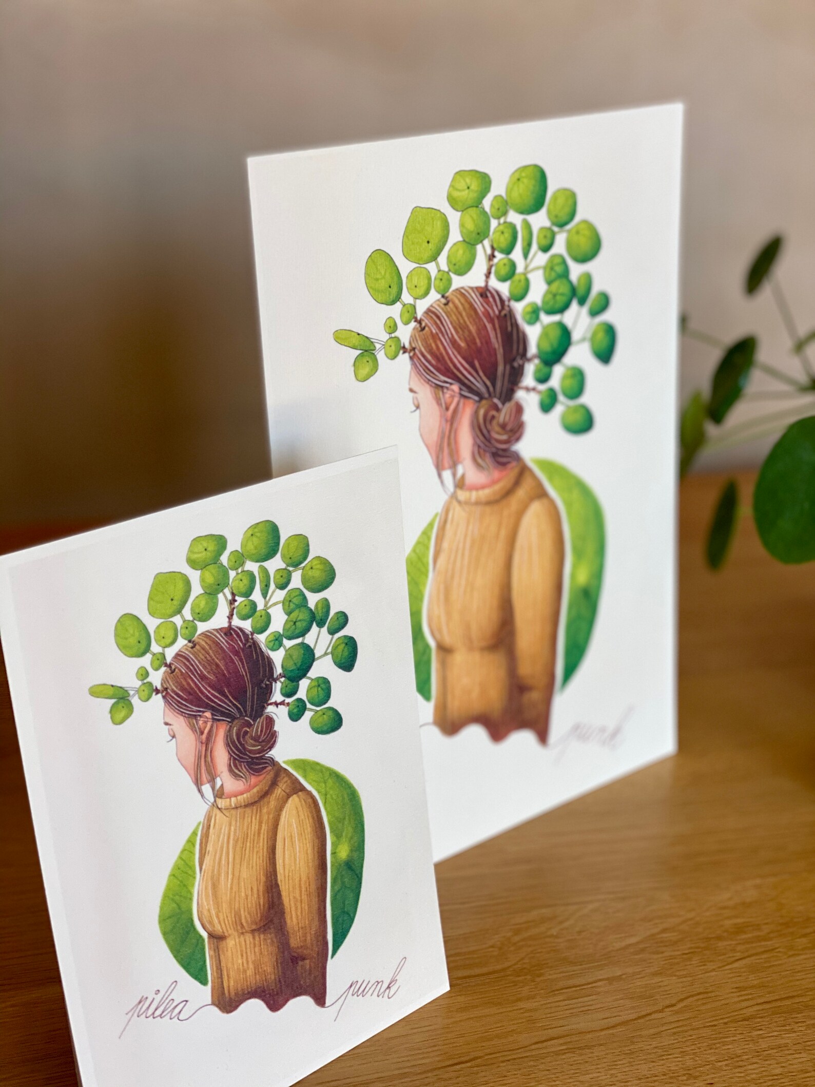 Pilea punk botanical illustration / poster / plant lady / | Etsy