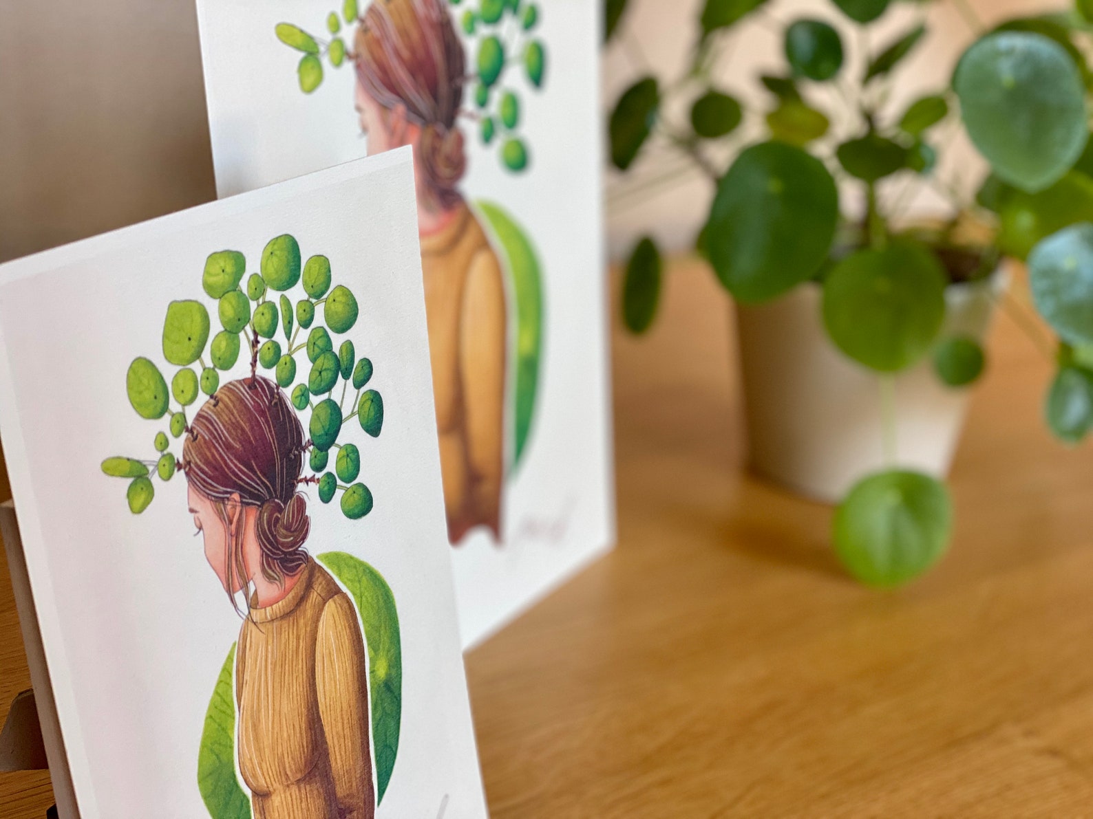 Pilea punk botanical illustration / poster / plant lady / | Etsy