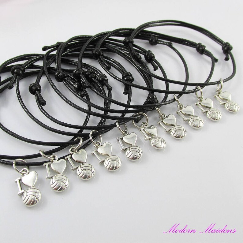 10 X I Love Netball Sport Adjustable Charm Bracelet Coach Team Season ...