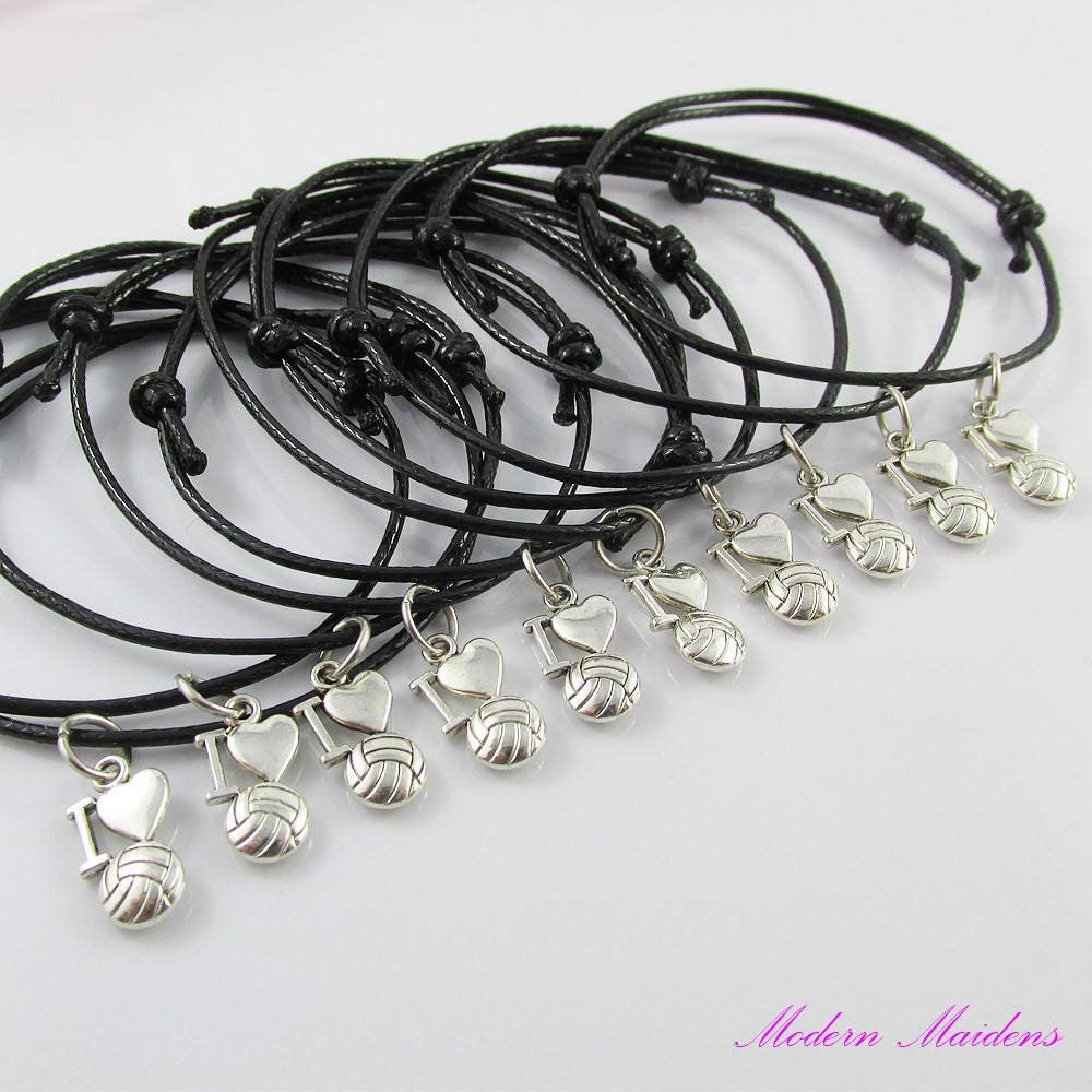 10 X I Love Netball Sport Adjustable Charm Bracelet Coach Team Season ...