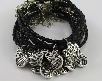 10 X 3D NETBALL Charm Sport Black Braided Bracelet Coach Team | Etsy ...