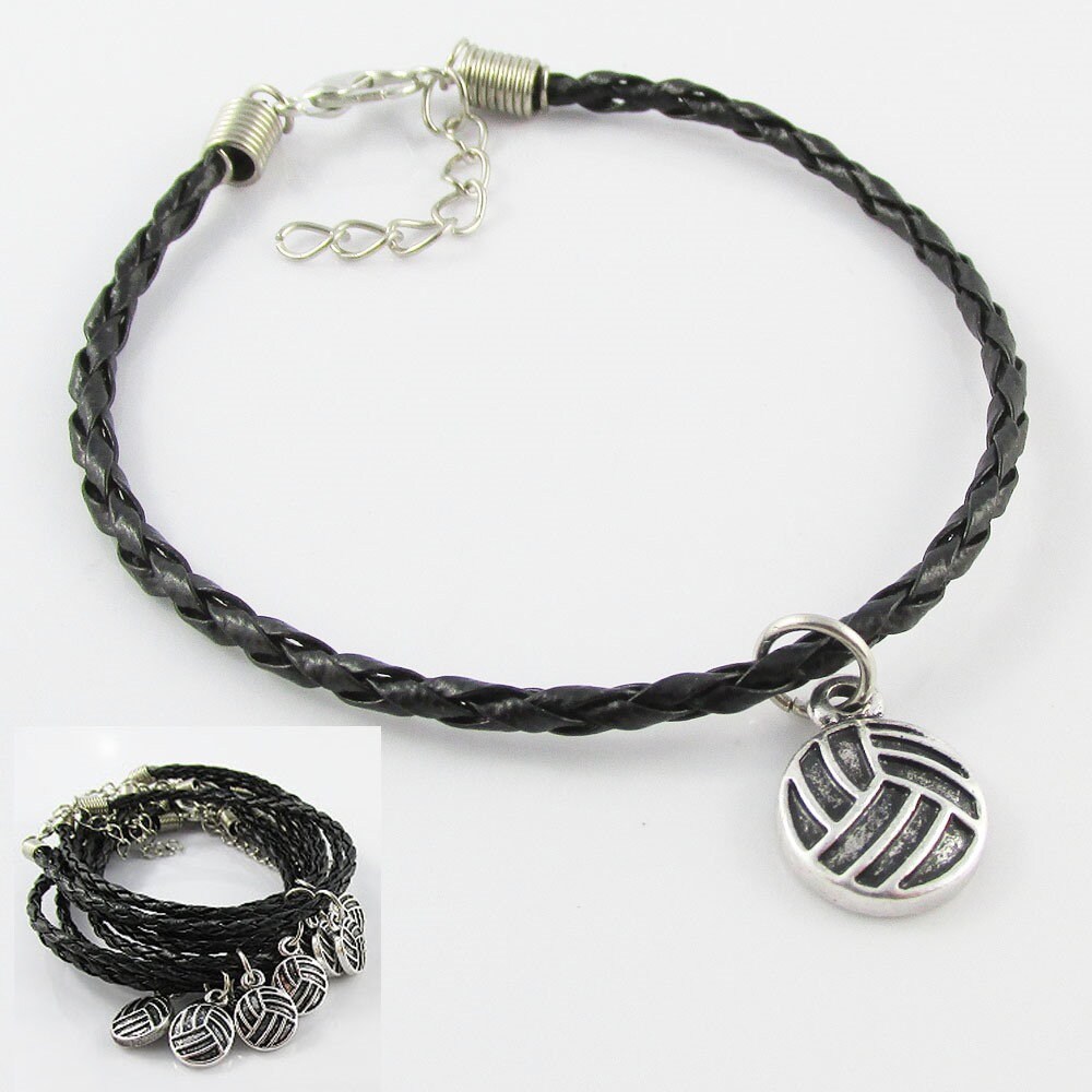 10 X NETBALL Charm Sport Black Braided Bracelet Coach Team Season End ...