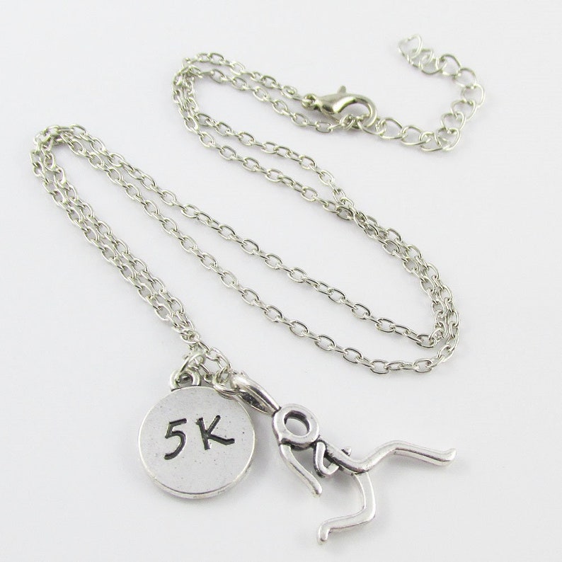 5K Female Marathon Runner Charm Necklace 46cm - Etsy Australia