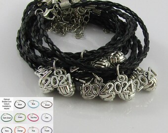 10 X 3D NETBALL Charm Sport Black Braided Bracelet Coach Team | Etsy ...