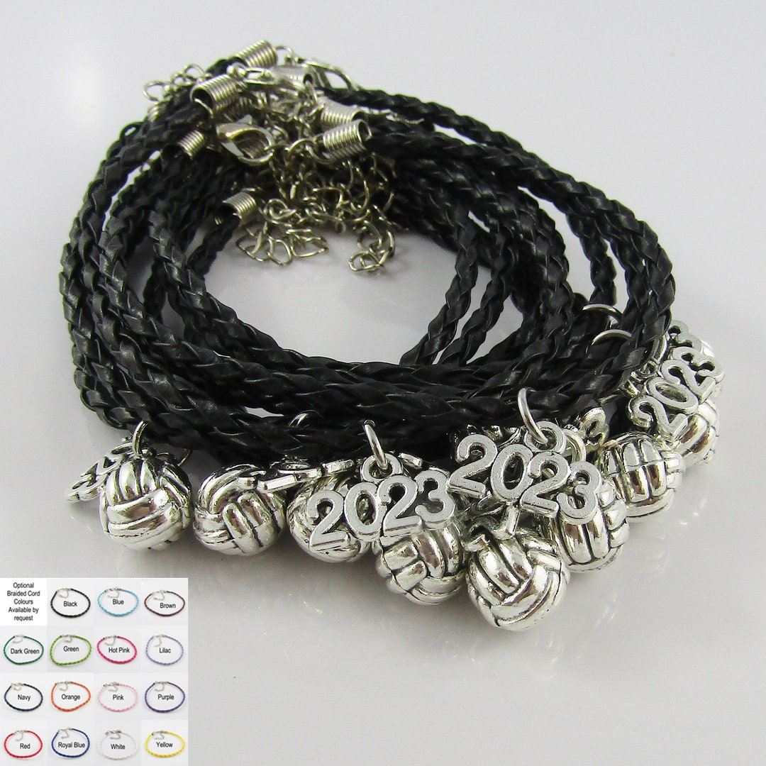10 X 3D NETBALL 2023 Charm Sport Black Braided Bracelet Coach - Etsy
