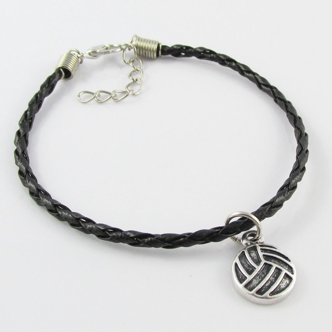 10 X NETBALL Charm Sport Black Braided Bracelet Coach Team Season End ...