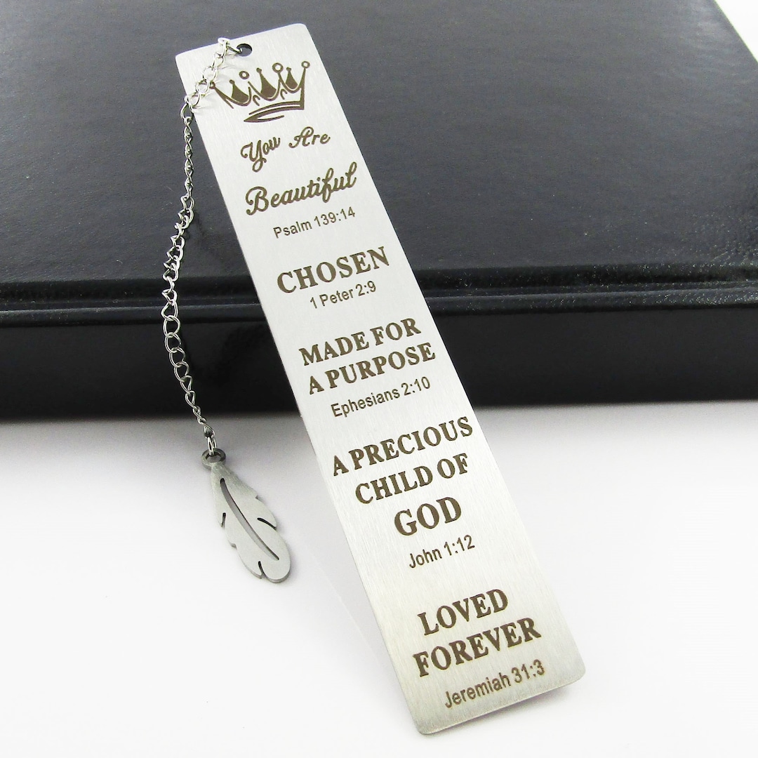 Stainless Steel Bookmark Bible Quotes You Are Beautiful Chosen Child of ...