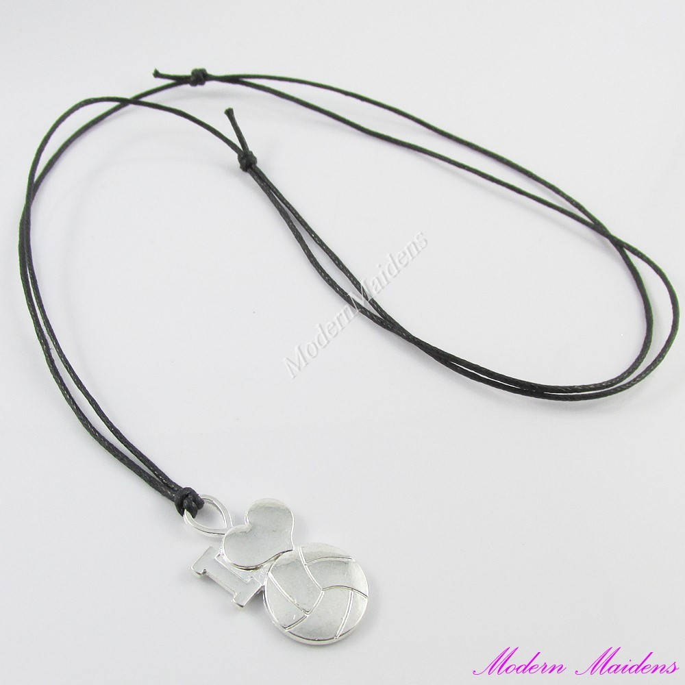 10 X I Love NETBALL Black Cord Adjustable Necklace Pendant Coach Team ...
