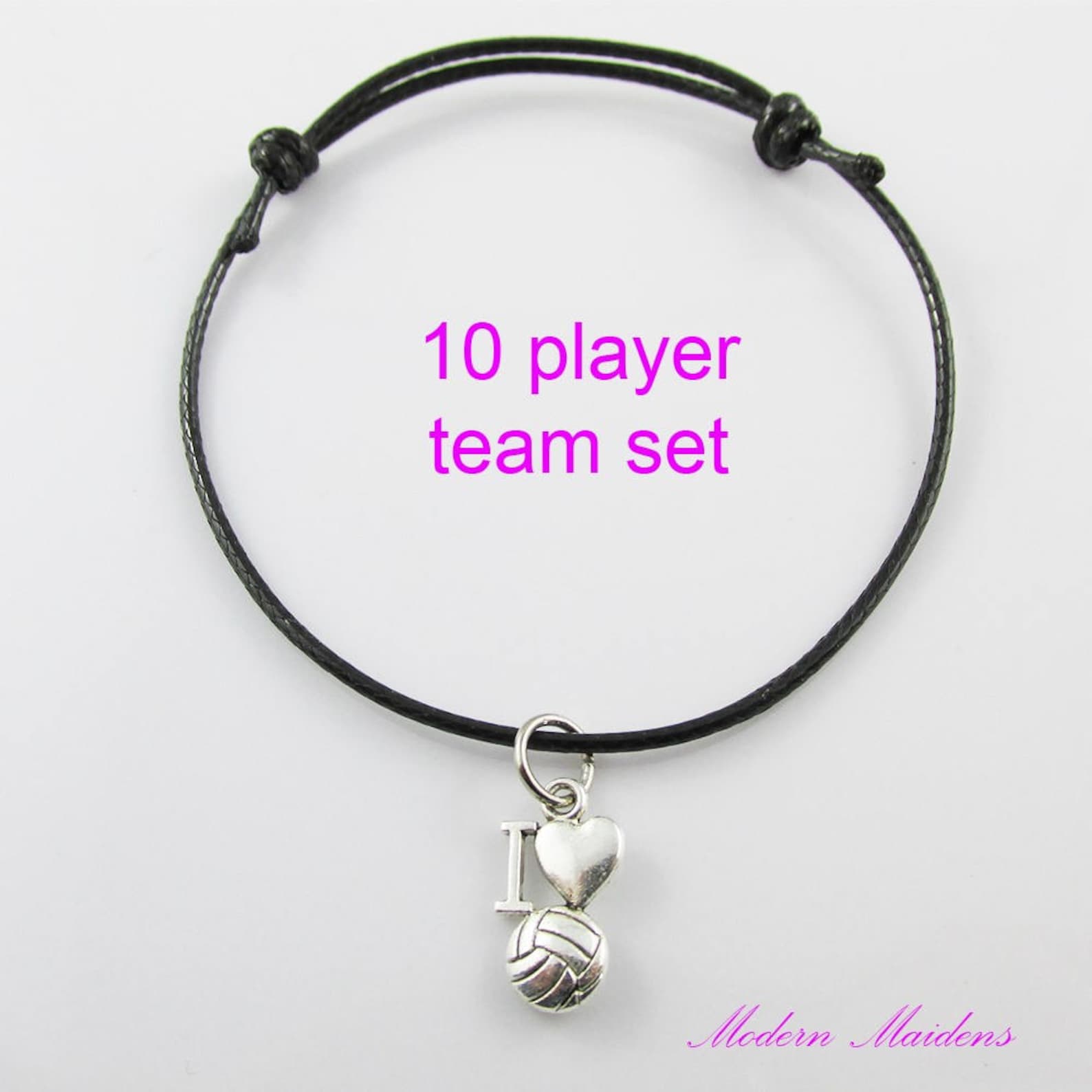 10 X I Love Netball Sport Adjustable Charm Bracelet Coach Team Season ...