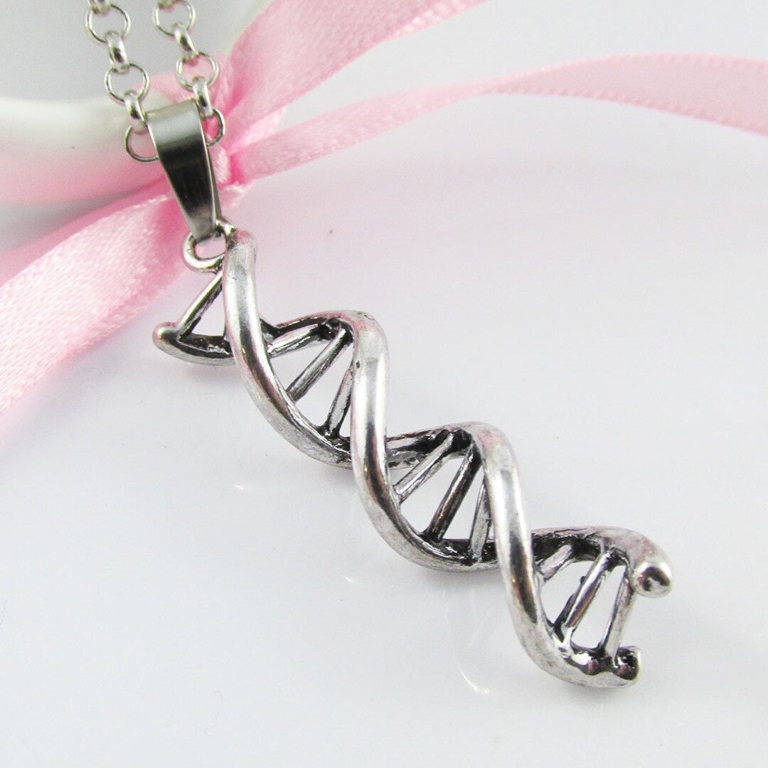 Gene Helix DNA Strand Sweater Necklace Charm Pendant Necklace - Etsy