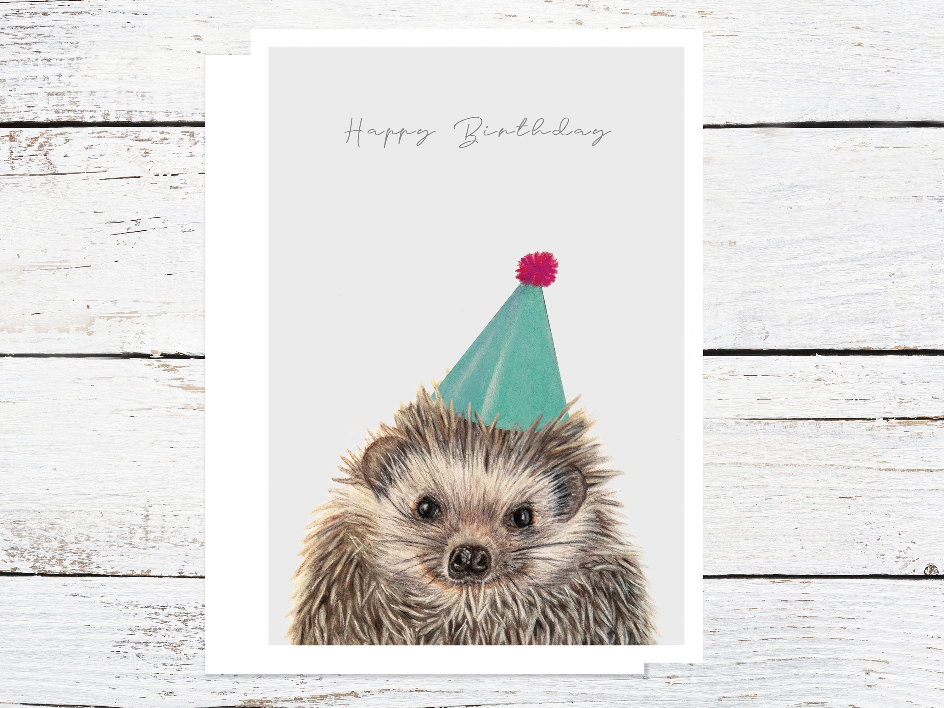 Birthday Hedgehog Greeting Card British Wildlife Artist - Etsy UK