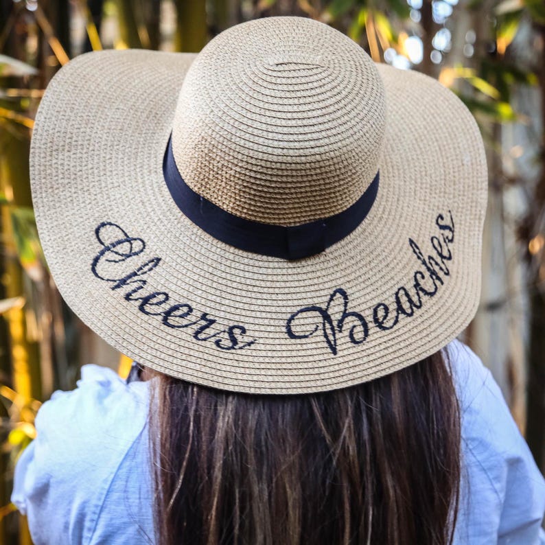 Cheers Beaches Floppy Sun Hat Beach Vacation Getaway Beach Hat Funny ...