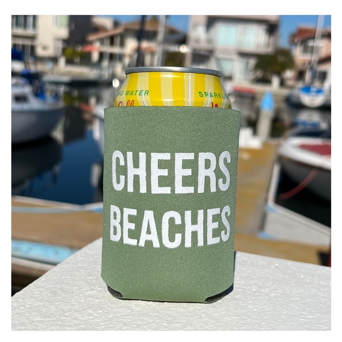 Cheers Beaches Can Cooler Beer Can Koozie Beach Beer Drink Sleeve ...