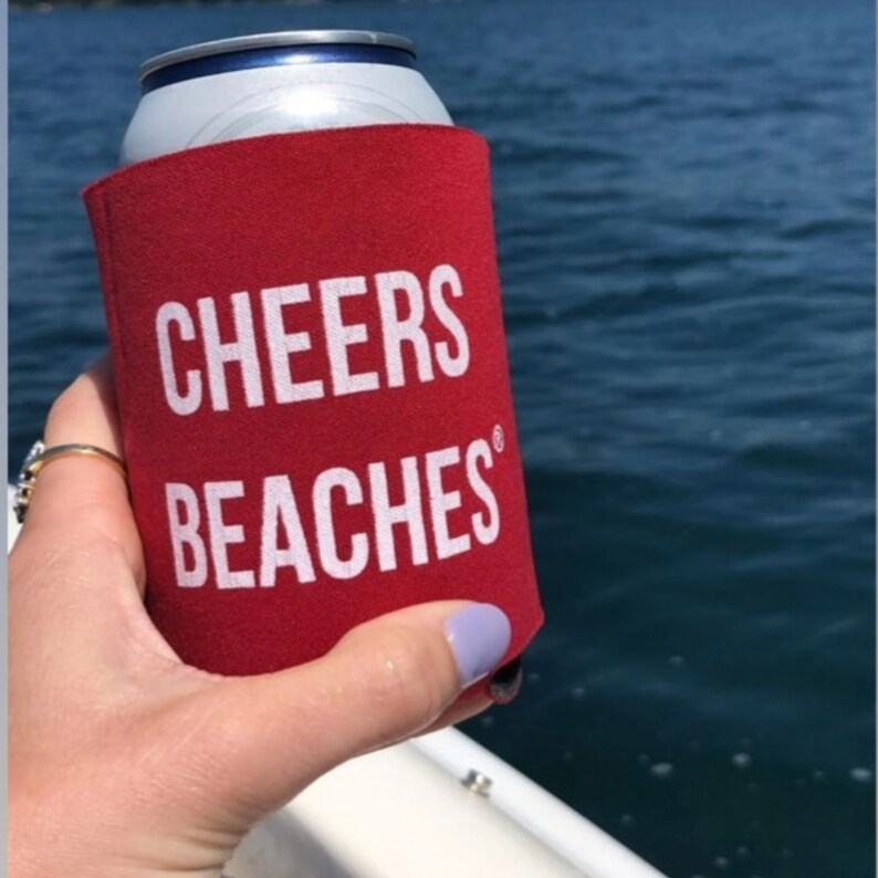 Cheers Beaches Can Cooler Beer Can Koozie Beach Beer Drink Sleeve ...