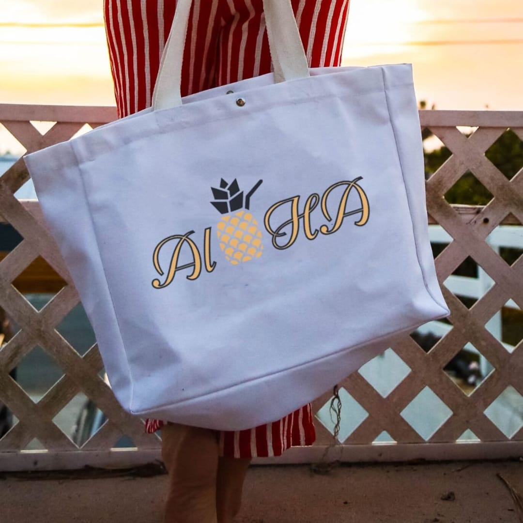 Aloha Beach Bag Weekend Getaway Beach Tote Heavy Canvas Waterproof Bag ...