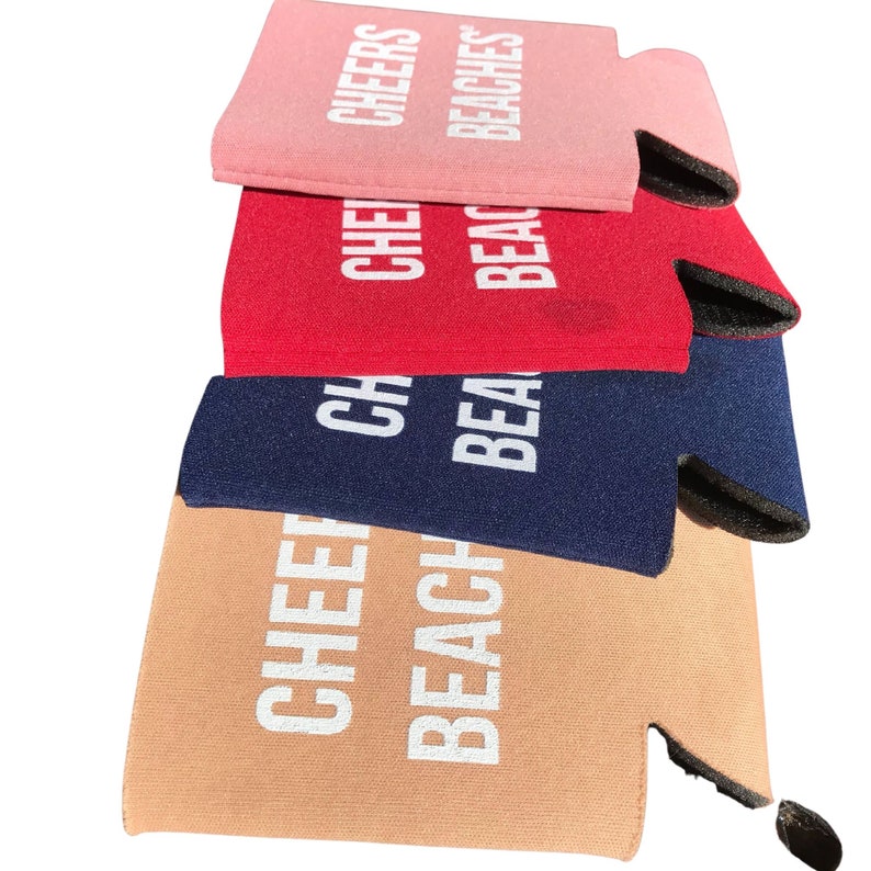 Cheers Beaches Can Cooler Beer Can Koozie Beach Beer Drink Sleeve ...