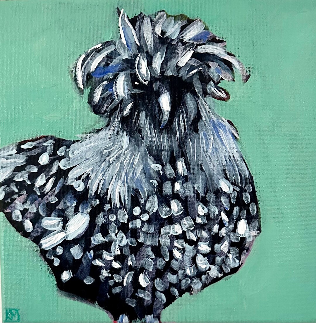 Silkie Chicken 8x8 Original Artwork Hen Fancy Chicken Hand - Etsy