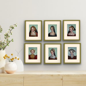 Six Wives of Henry VIII Set of Six 5x7 Original Painting Wall Art Tudor ...