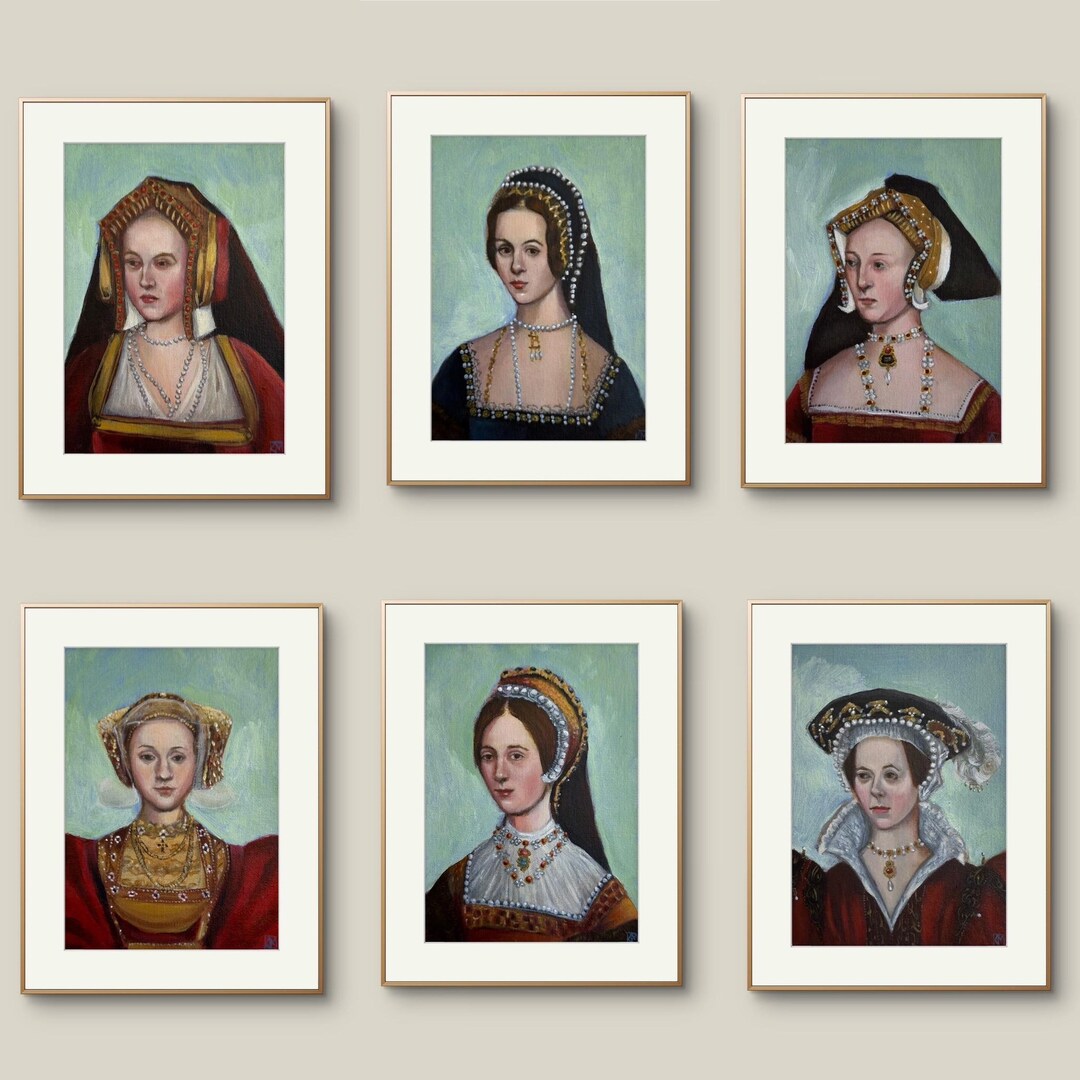 Six Wives of Henry VIII Set of Six 5x7 Original Painting Wall Art Tudor ...
