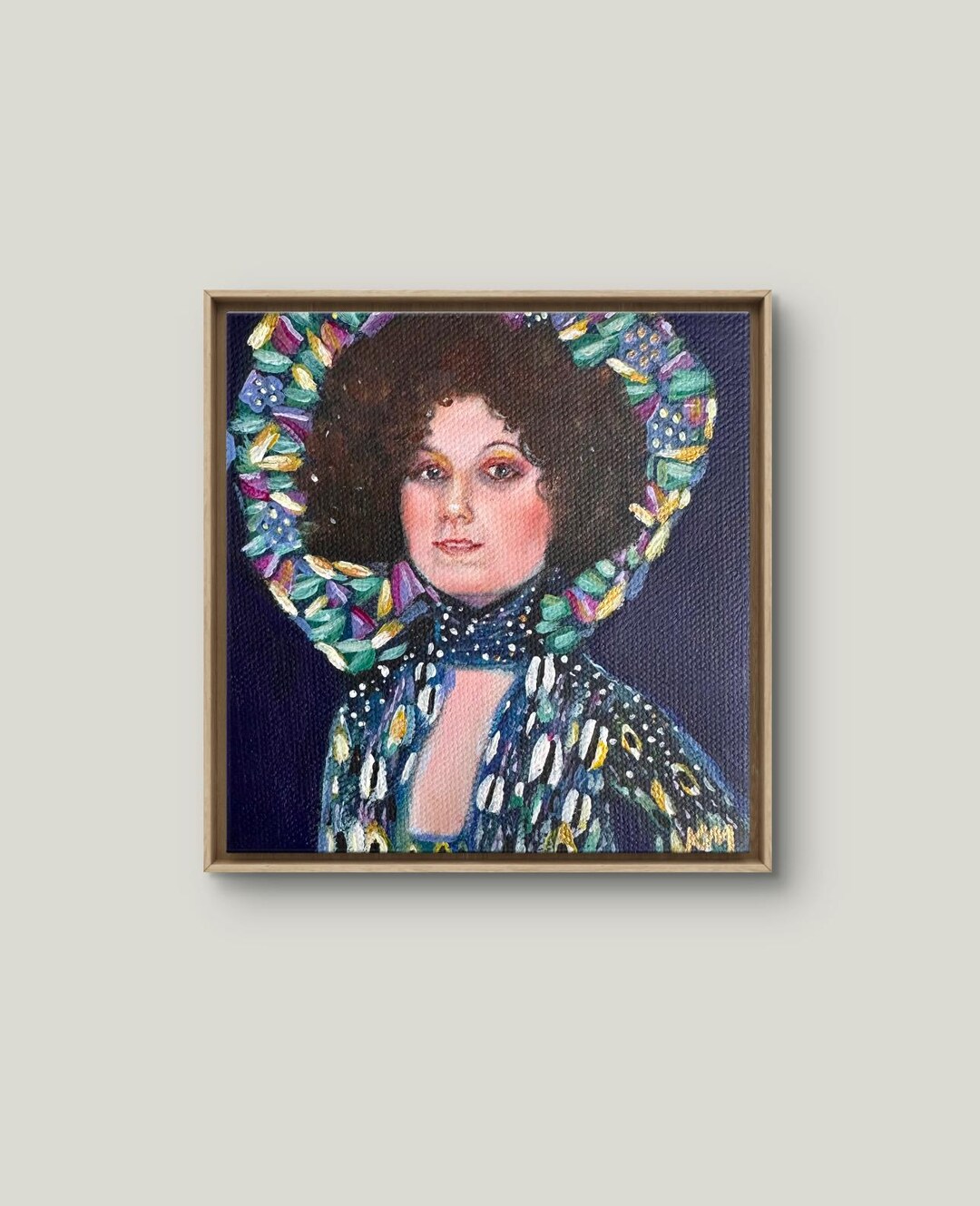 Emilie 5x5 Original Hand Painted Portrait Gustav Klimt Small Gift ...