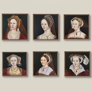 Six Wives of Henry VIII Set of Six 8x8 Original Painting Wall Art Tudor ...