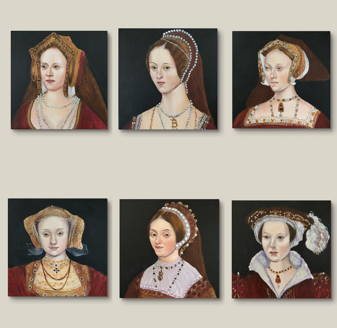 Six Wives of Henry VIII Set of Six 8x8 Original Painting Wall Art Tudor ...