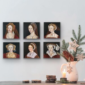 Six Wives of Henry VIII Set of Six 8x8 Original Painting Wall Art Tudor ...