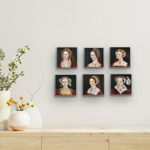 Six Wives of Henry VIII Set of Six 8x8 Original Painting Wall Art Tudor ...