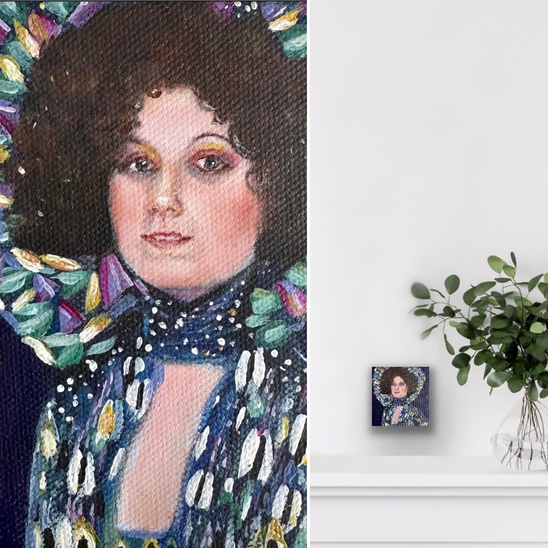 Emilie 5x5 Original Hand Painted Portrait Gustav Klimt Small Gift ...