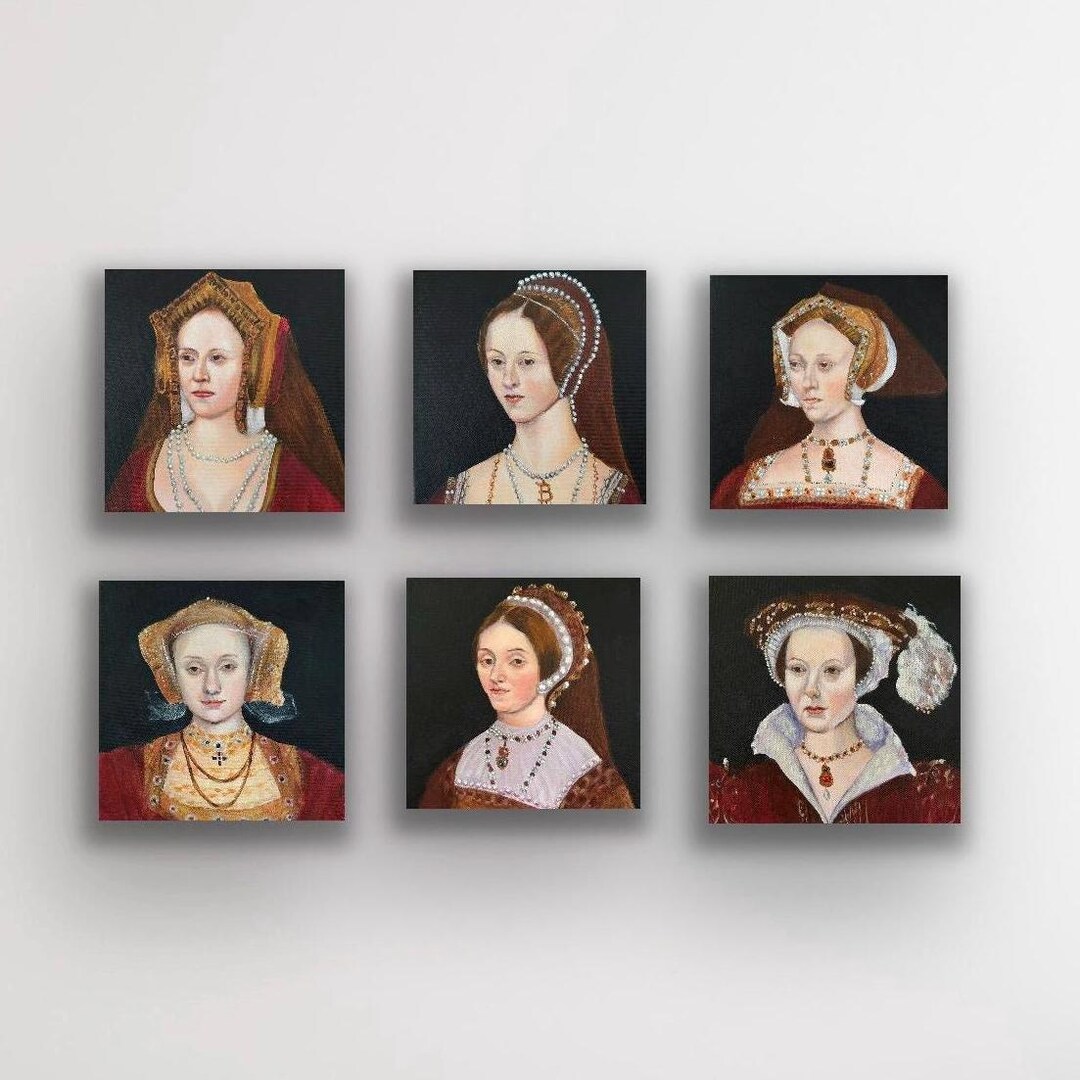 Six Wives of Henry VIII Set of Six 8x8 Original Painting Wall Art Tudor ...