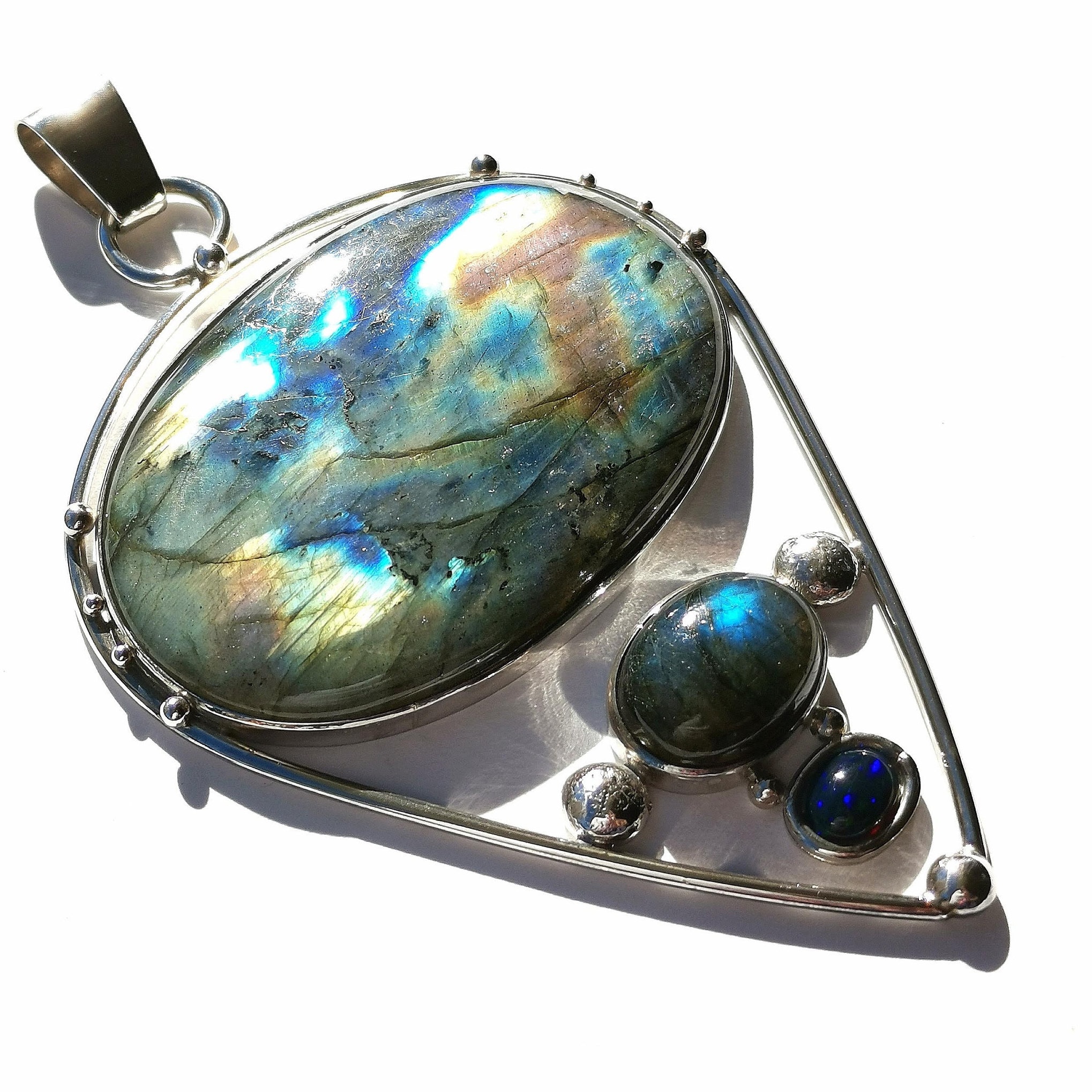 Large labradorite pendant Designer Labradorite pendant | Etsy