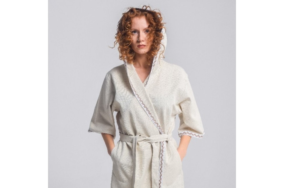 Hemp Bath Robe, Women, 100% Organic Hemp, Undyed, Natural Hemp Color ...