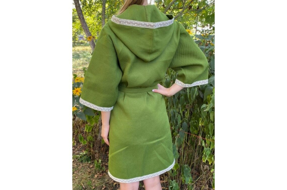 Hemp Bath Robe Women 100% Organic Hemp Natural Green Dye - Etsy