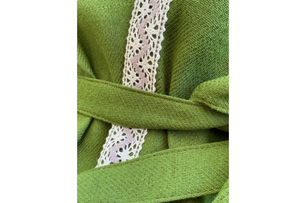 Hemp Bath Robe, Women, 100% Organic Hemp, Natural Green Dye, Very ...