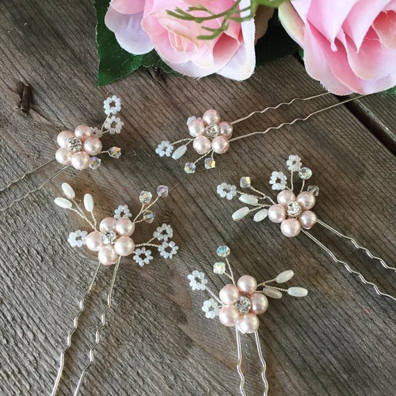 Pink Hair Flower - Etsy