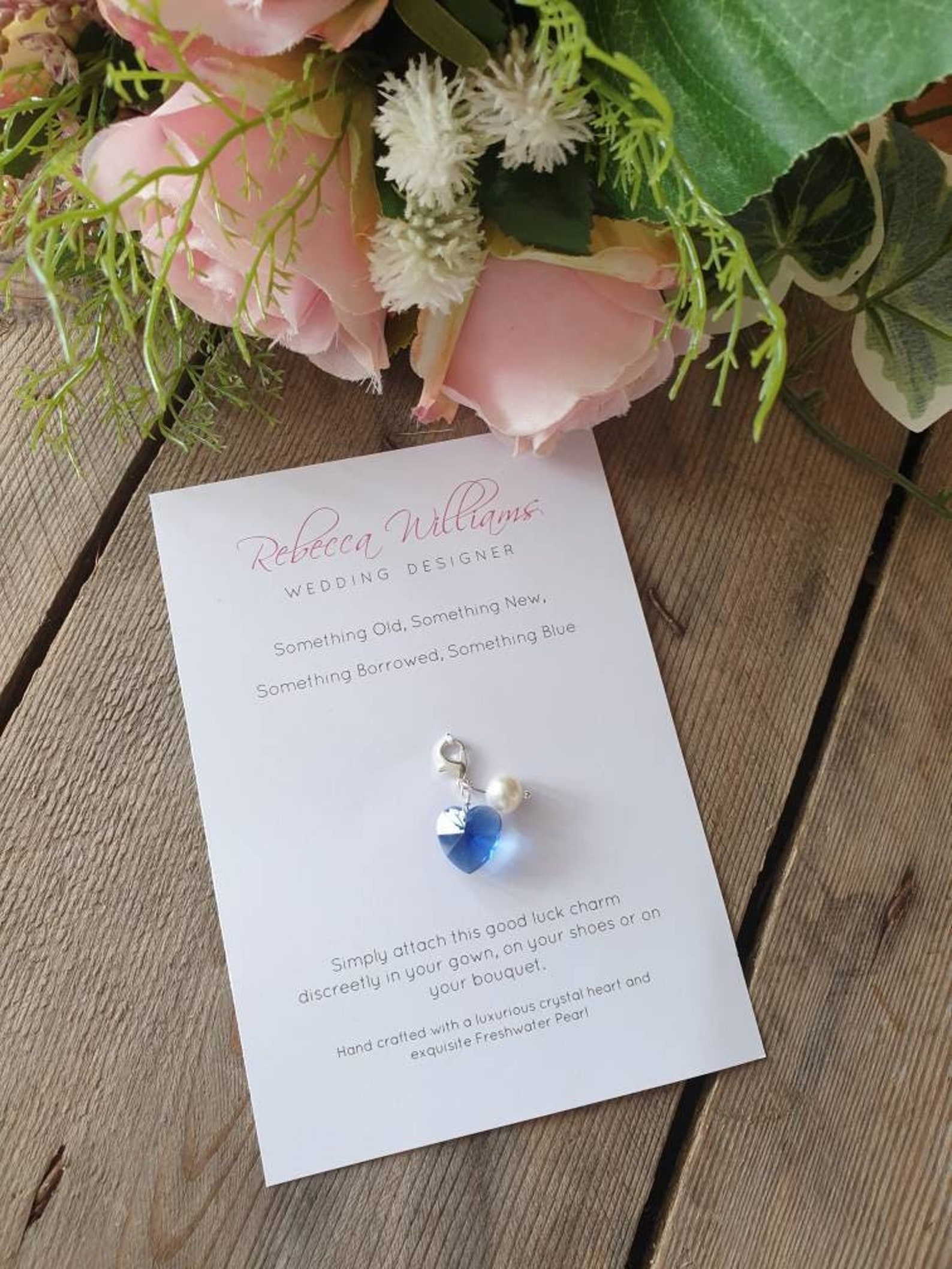 Something Blue Wedding Gift Bouquet Charm Garment Charm - Etsy