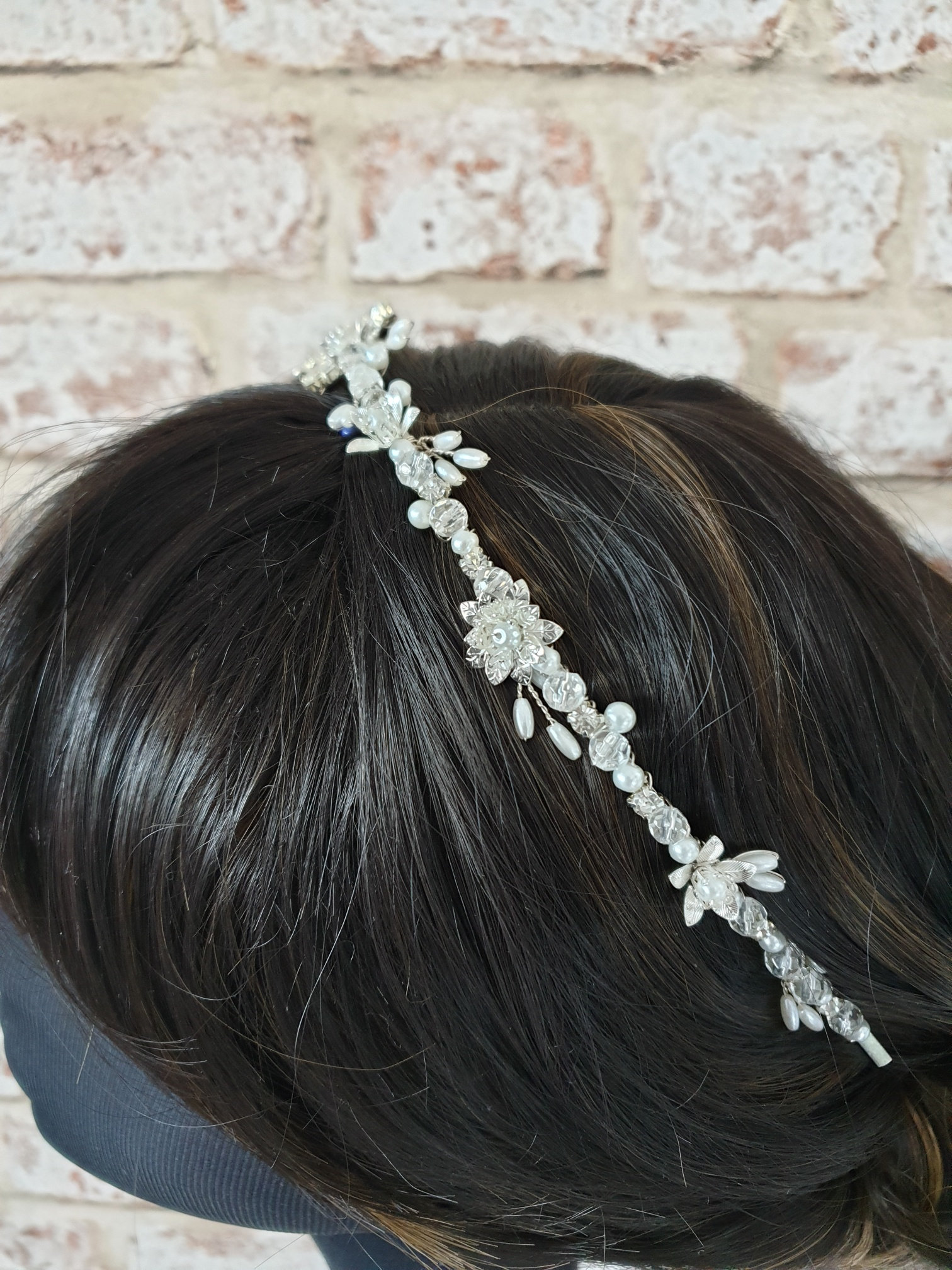 Delicate Floral Tiara, Bridal Hair Vine, Silver Side Tiara, Bridal Head ...