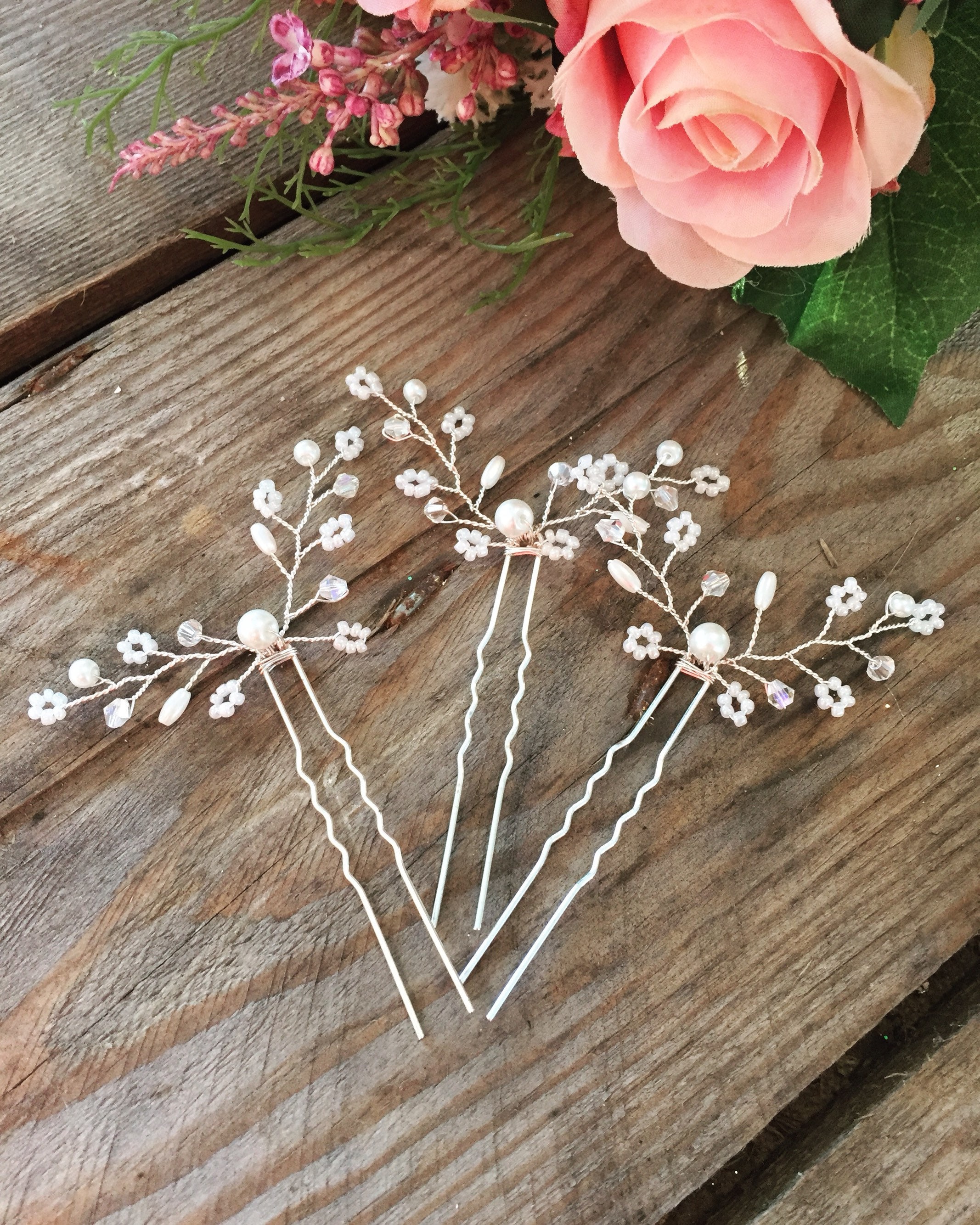 Pearl Hair Pins, Bridal Hair Pins, Bridesmaid Hair Accessories ...