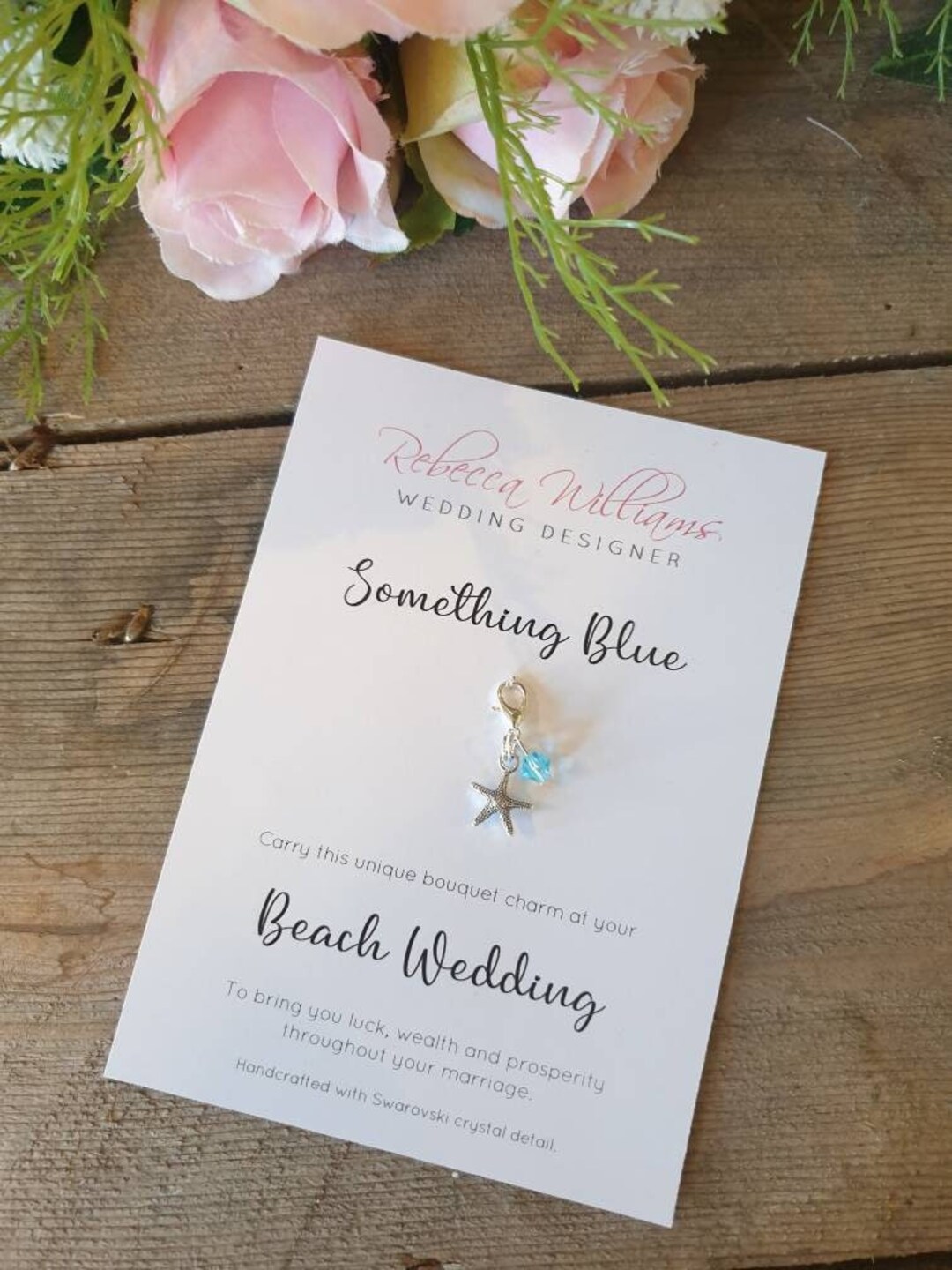Beach Wedding, Something Blue Wedding Gift, Bouquet Charm, Gift for the ...