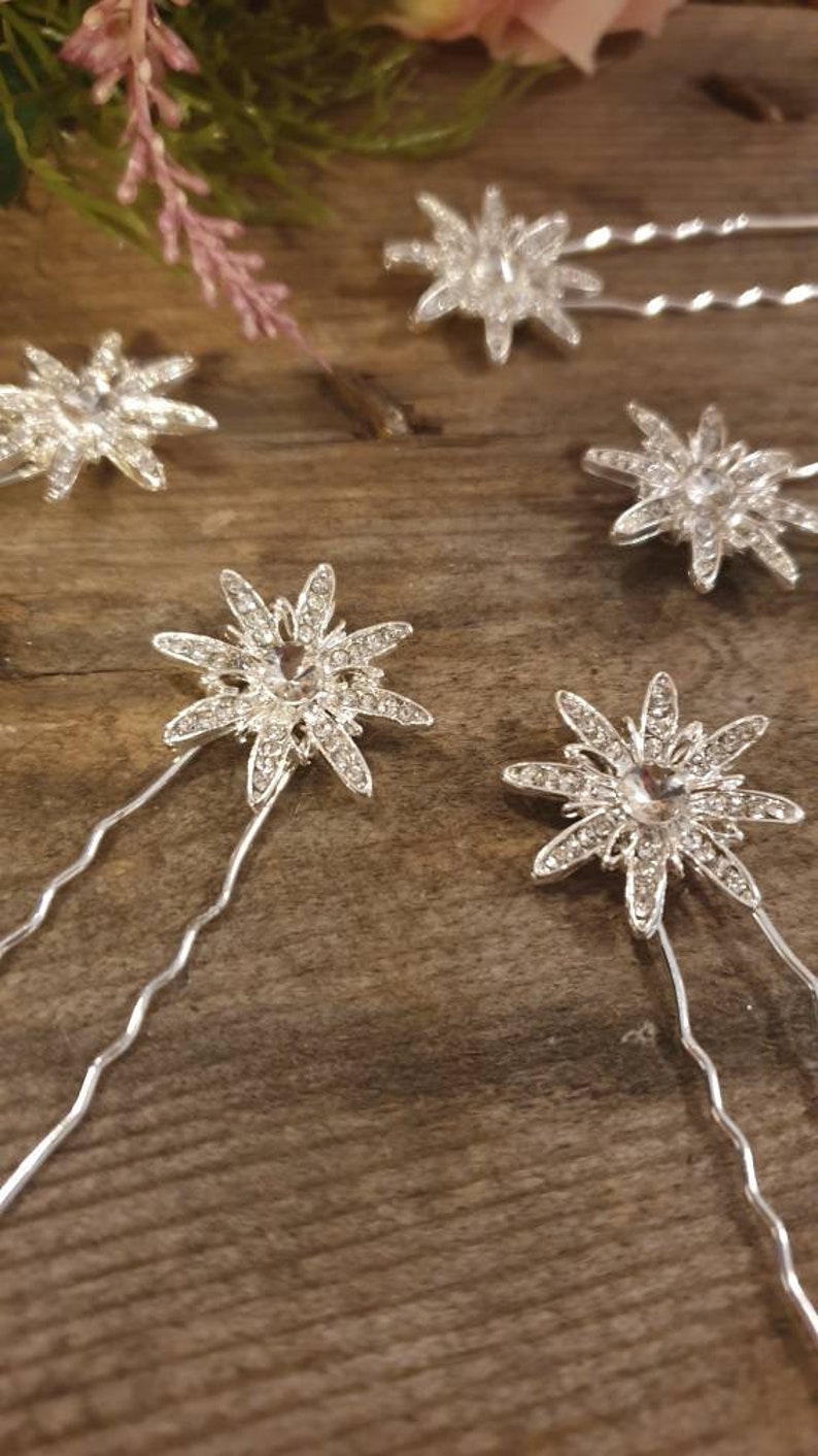 Flower Star Pins Star Wedding Accessories Bridal Hair Pins - Etsy