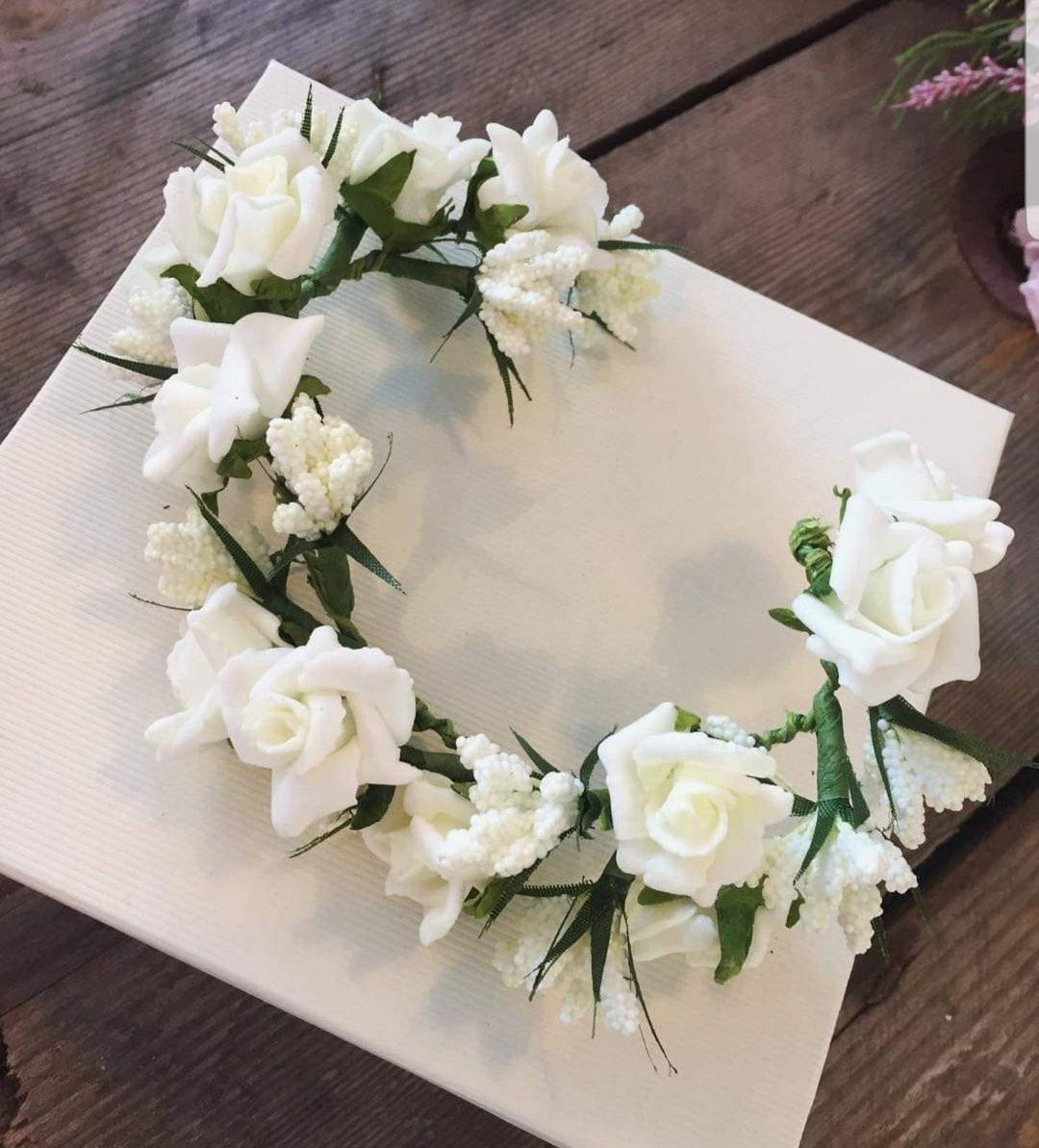 Floral Hair Crown, Ivory Flower Crown, Hair Vine, Wedding Flowers and ...