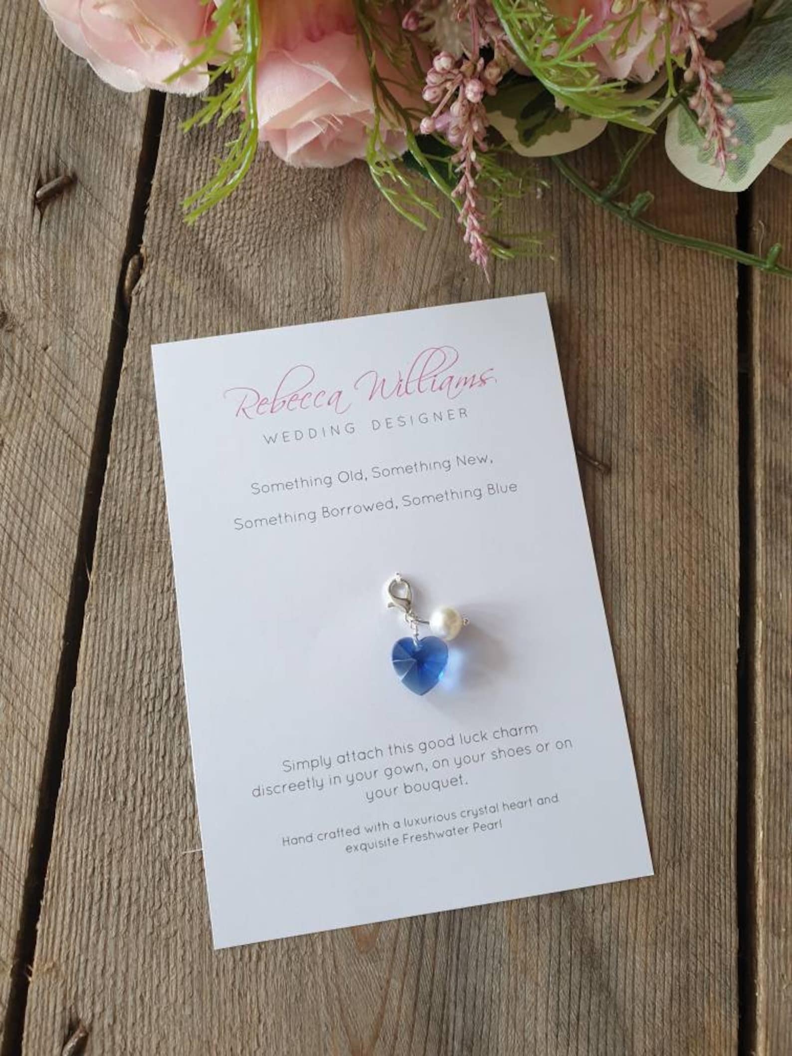 Something Blue Wedding Gift Bouquet Charm Garment Charm - Etsy