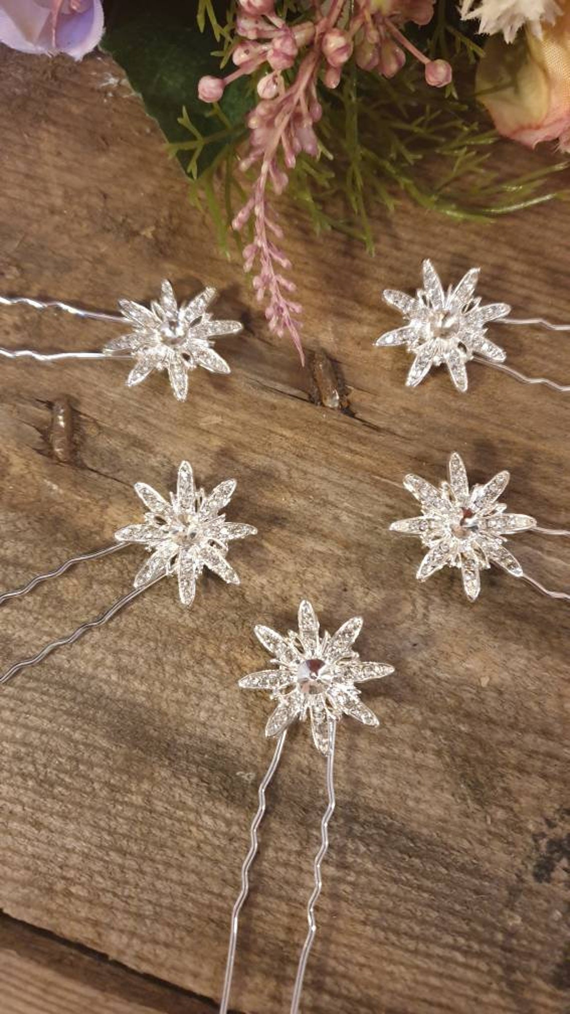 Flower Star Pins Star Wedding Accessories Bridal Hair Pins - Etsy