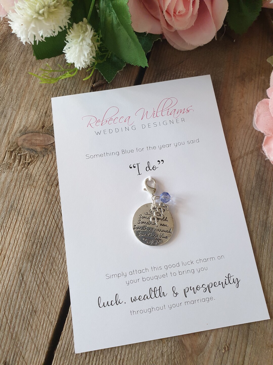 Something Blue Wedding Good Luck Charm, Wedding Gift, Bouquet Charm ...