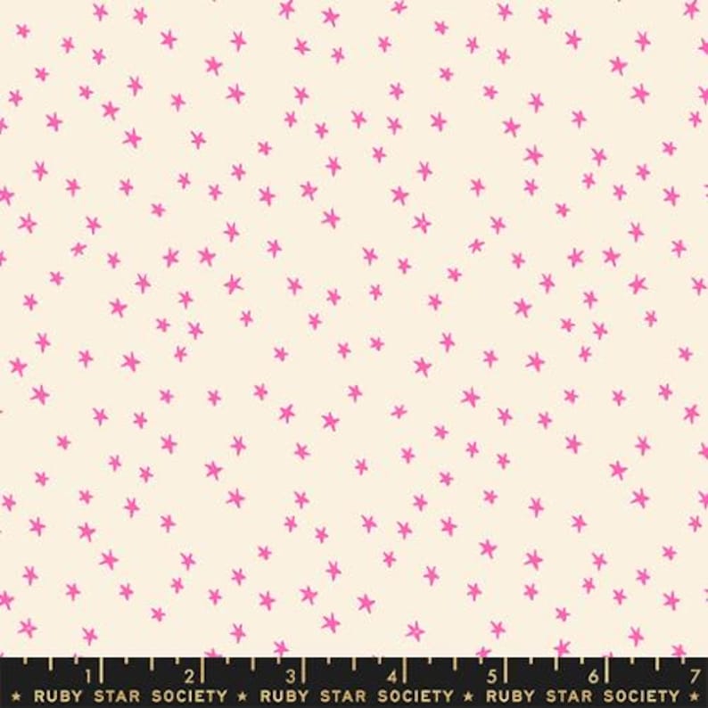 Neon Pink Mini Starry (half Yard Cuts) | Starry Collection | Moda ...
